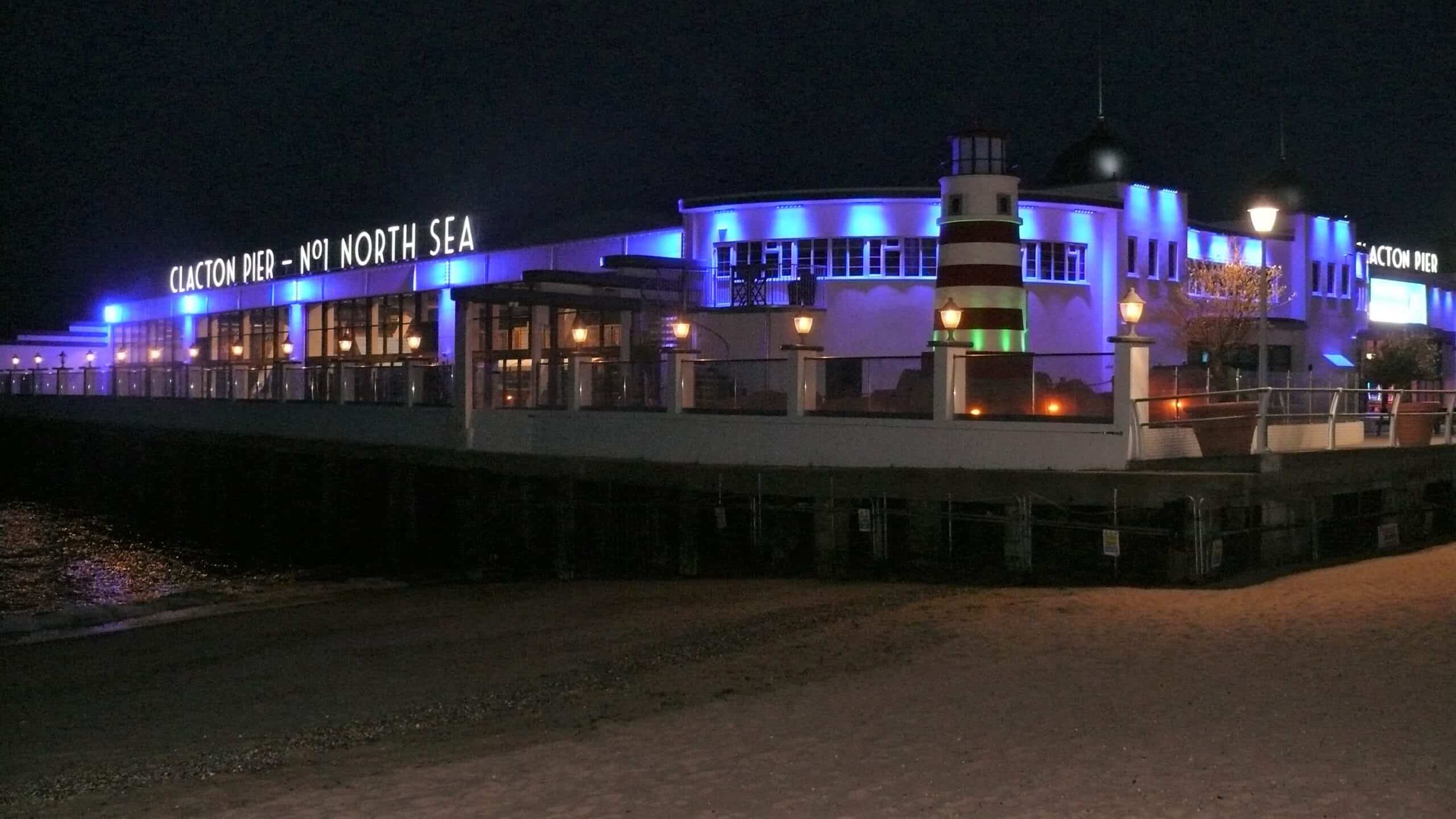 Pier turns blue to support important campaign - Clacton Pier